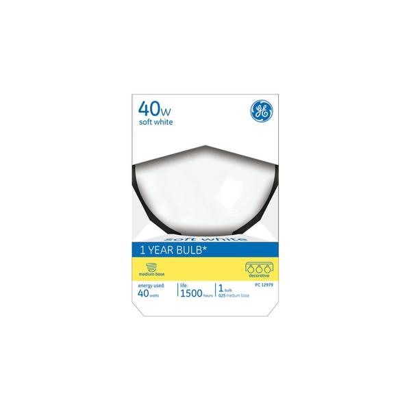 GE 40-Watt Soft White G25 Globe Light Bulb - 12979 | Blain's Farm & Fleet GE 40-Watt Soft White G25 Globe Light Bulb - 12979 | Blain's Farm & Fleet