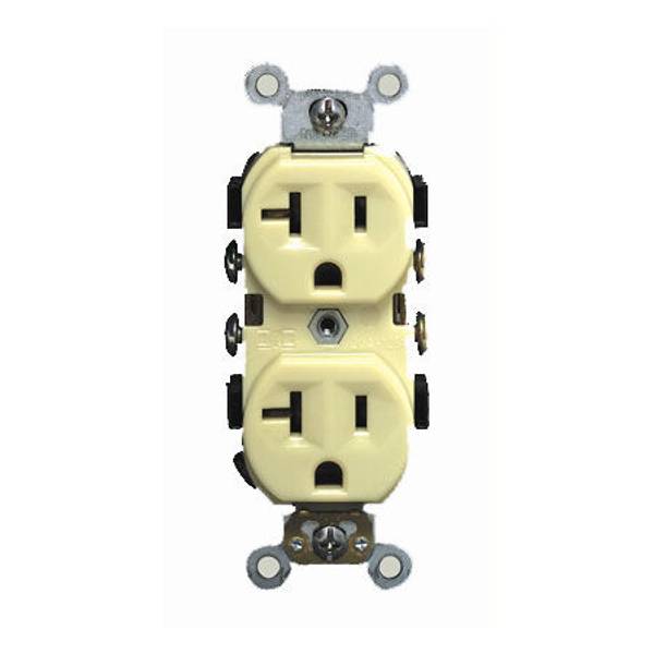 Leviton Duplex Straight Blade Receptacle with Plaster Ears - S01-0CR20 ...