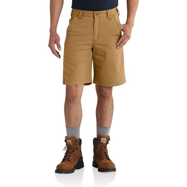 Carhartt Men's Rugged Flex Relaxed Fit Canvas Work Shorts, Hickory, 34 ...