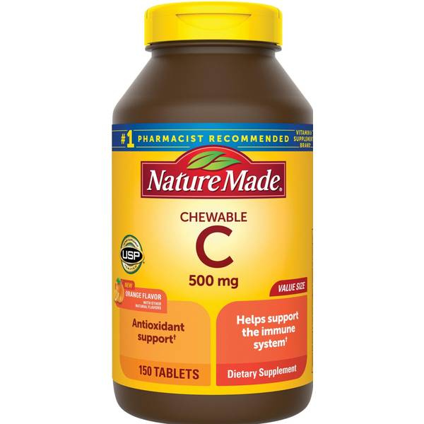 Nature Made 150-Count 500 mg Chewable Vitamin C Tablets - 795431 ...