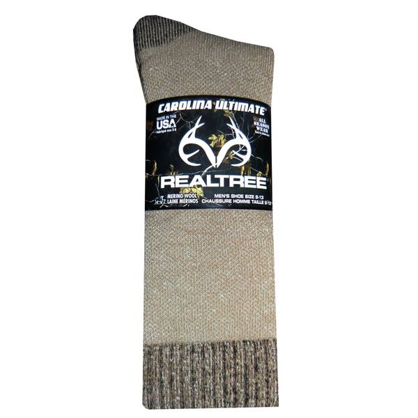 Realtree Men's Merino Wool Blend Socks, Khaki, N/A - 72350K | Blain's ...