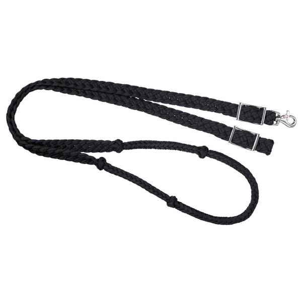 Tough-1 Deluxe Knotted Cord Roping Reins, Black - 54-915-2-0 | Blain's ...