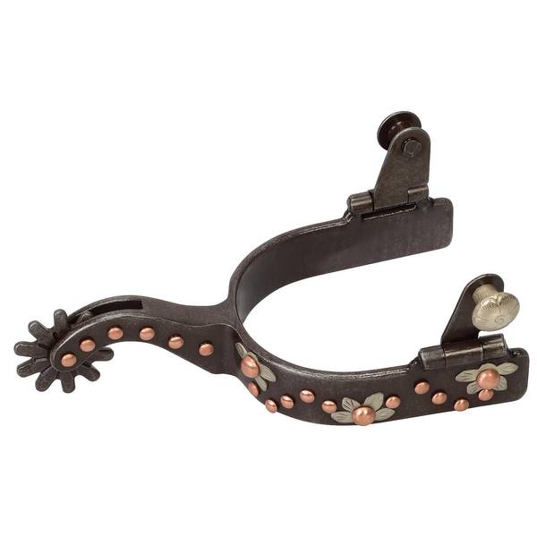 Weaver Leather Ladies' Spurs with German Silver Floral Trim and Copper ...