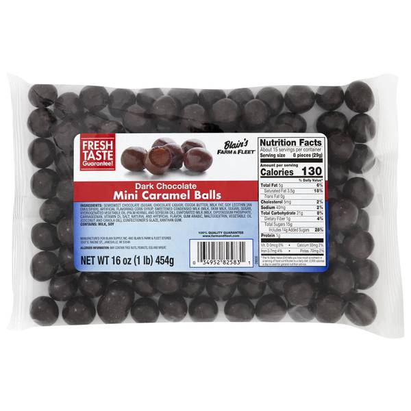 Blain's Farm & Fleet 16 oz Dark Chocolate Mini Caramels - 704964 ...