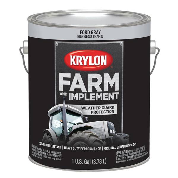 Krylon Ford Gray High Gloss Farm and Implement Brush On-Paint, 1 Gallon ...