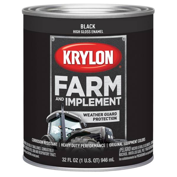 Krylon Black Farm and Implement Brush On-Paint, 1 Quart - K02020008 ...