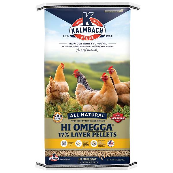 Kalmbach Feeds 50 lb 17% Hi Omega Layer Pellet Chicken Feed - 1717SUM ...