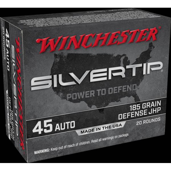 Winchester 45 Automatic 185 gr Silvertip Hollow Point - W45AST | Blain ...