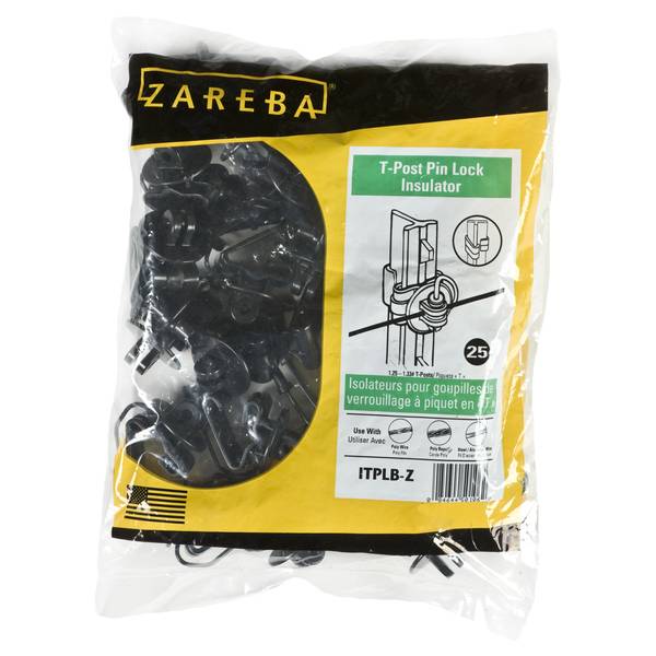 Zareba 25-Pack Black Pin-Lock T-Post Insulator - ITPLB-Z | Blain's Farm ...