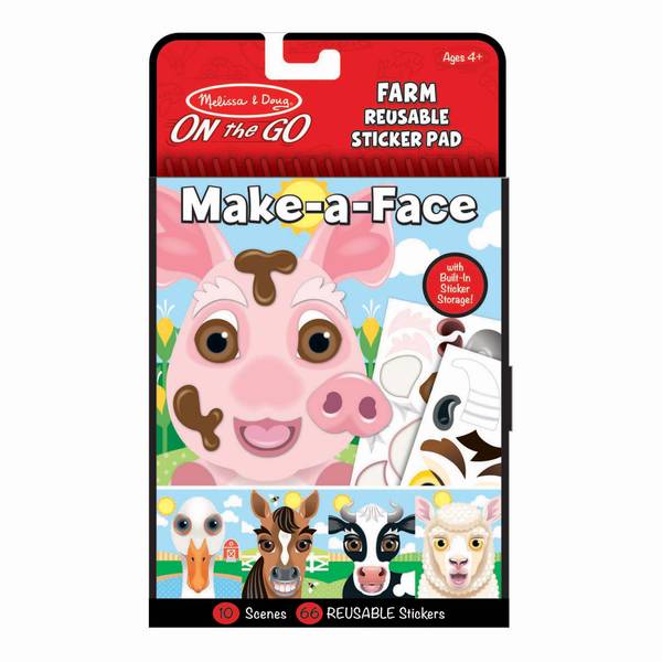 Melissa & Doug Make-a-Face Farm Reusable Sticker Pad - 30511 | Blain's ...