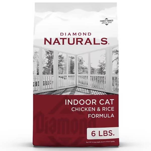 Diamond Naturals Chicken & Rice Formula Indoor Cat Food, 6 lb, Cage ...