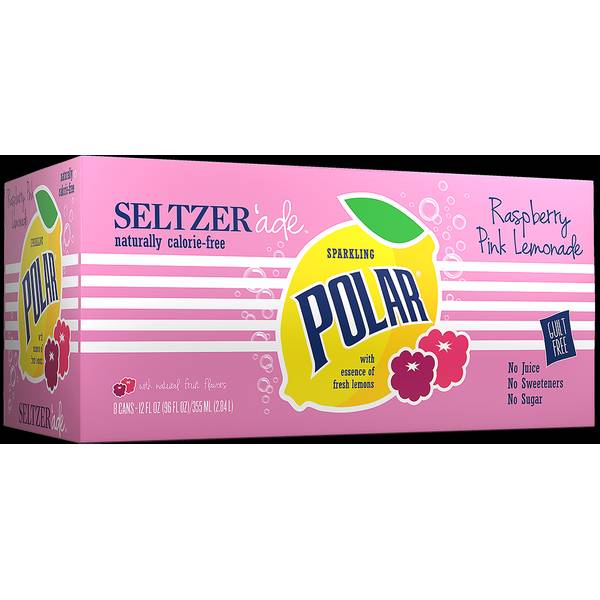 Polar Seltzer 8-Pack Raspberry Pink Lemonade - 10138354 | Blain's Farm ...