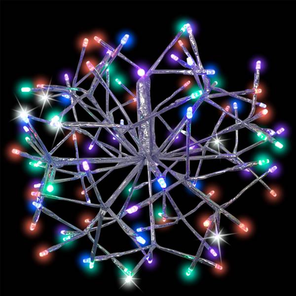 Holiday Bright Lights LED 12" 3D Silver Shimmering Sphere with Multi ...