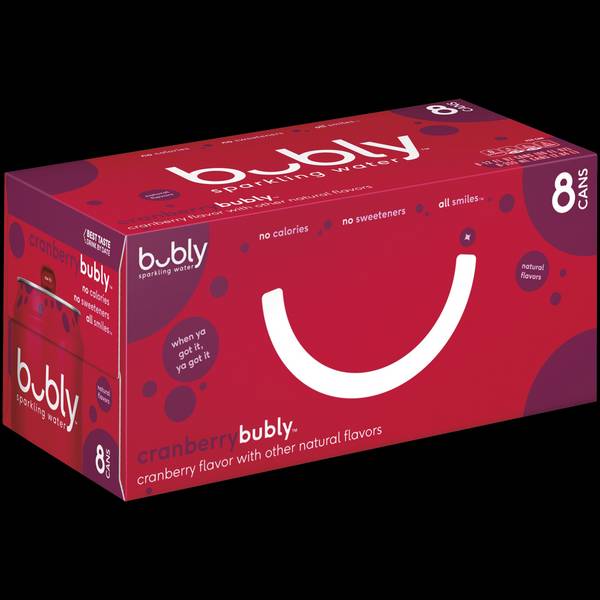 Bubly 8-Pack 12 oz Cranberry Sparkling Water - 168920 | Blain's Farm ...