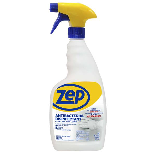 Zep 32 oz Antibacterial Disinfectant and Cleaner with Lemon - ZUBAC32 ...