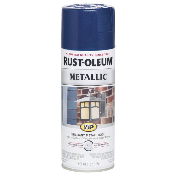 Rust-Oleum 11 oz Stops Rust Metallic Cobalt Blue Spray Paint - 7251830 ...