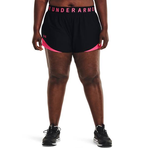 Under Armour Women's Plus Size Play Up Shorts 3.0, Black/Cerise, 1X ...