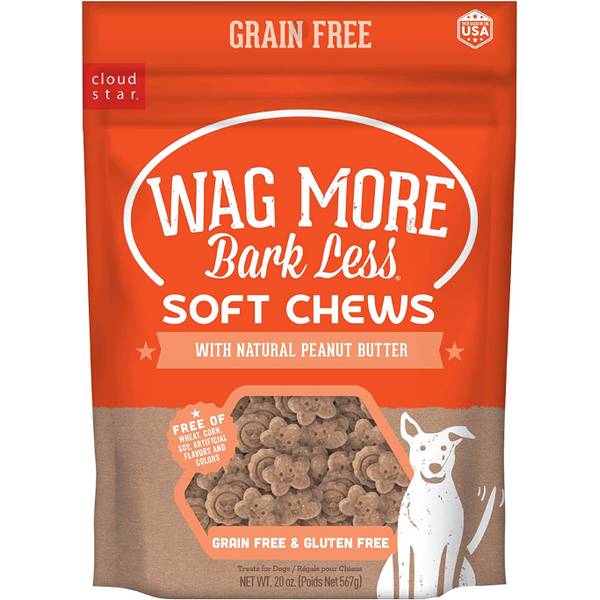 Wag More Bark Less 20 oz Grain Free Soft Chews with Peanut Butter ...