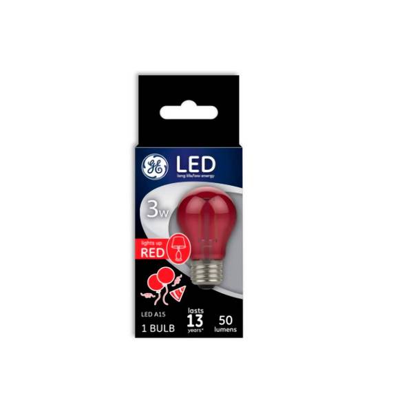 GE LED Red Party Light A15 Bulb - 93116635 | Blain's Farm & Fleet