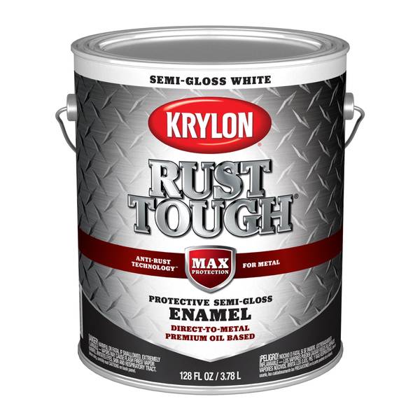 Krylon 1 Gallon Semi-Gloss White Rust Tough Rust Preventative Brush-On ... Krylon 1 Gallon Semi-Gloss White Rust Tough Rust Preventative Brush-On ...