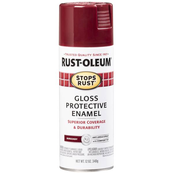 Rust-Oleum 12 oz Stops Rust Burgundy Gloss Enamel Spray Paint - 7768830 ...