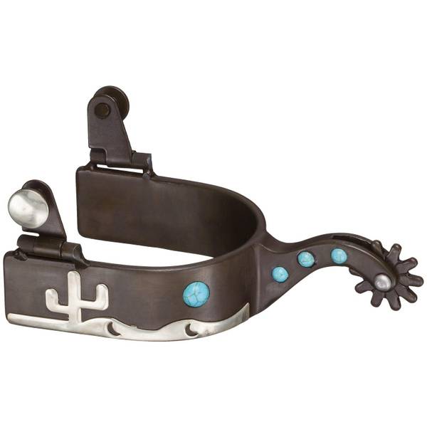 Tough-1 Antique Brown Turquoise Stone and Cactus Spurs - 78-9966L-0-0 ...