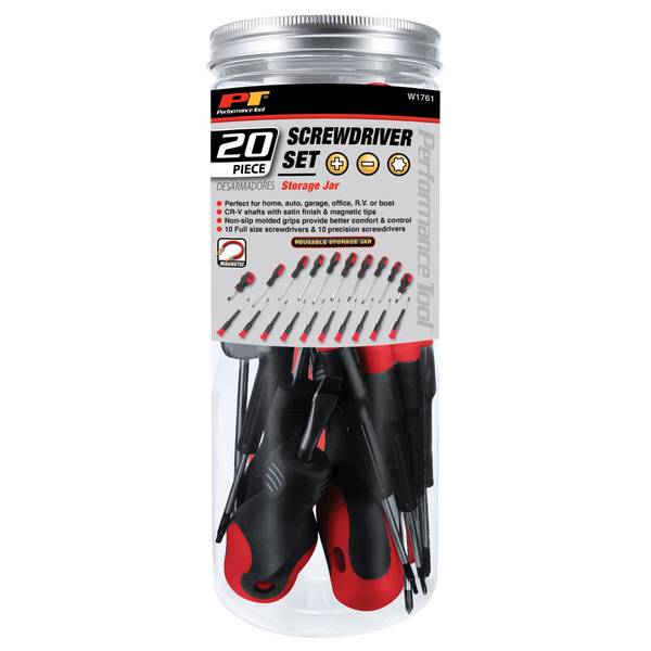 Performance Tool 20-Piece Screwdriver Set - W1761 | Blain's Farm & Fleet