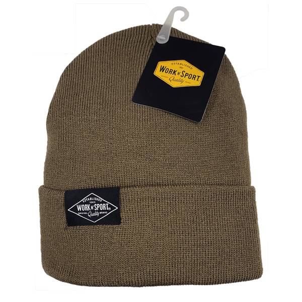 Work N' Sport Men's Superstretch Cuff Cap, Taupe, OS - 48-61-16092WS ...