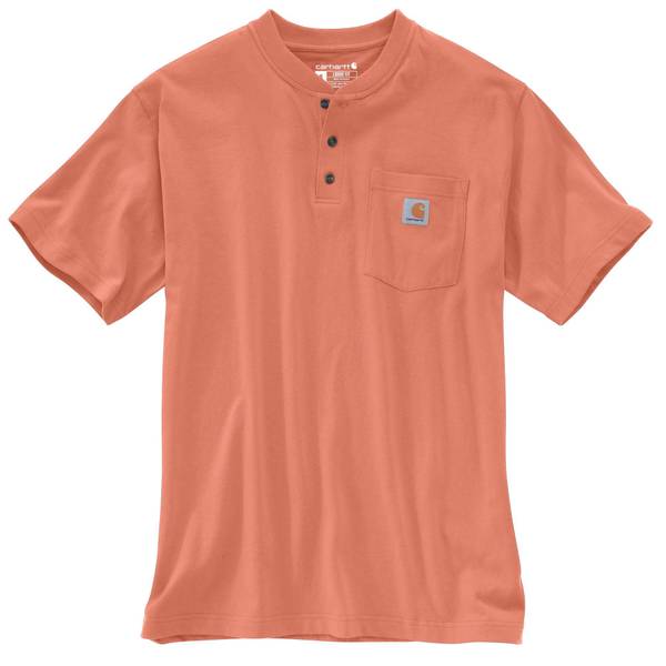 Carhartt Mens Loose Fit Heavyweight Short Sleeve Pocket Henley T Shirt