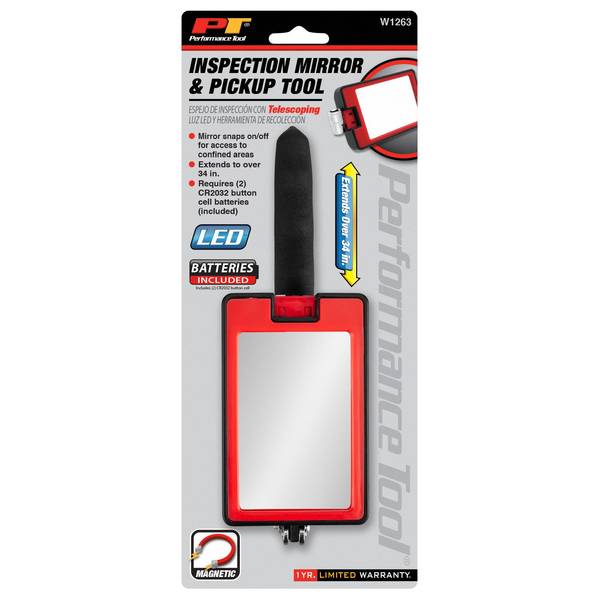 Performance Tool LED Inspection Mirror Pickup Tool - W1263 | Blain's ...
