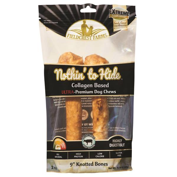 Nothin' to Hide 2-Pack Beef Ultra Knotted Bone 9'', Highly Digestible ...