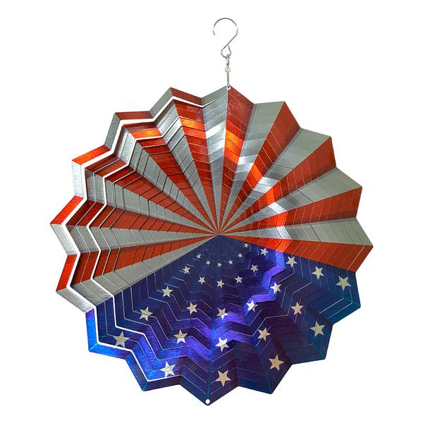 Exhart 12" Art-In-Motion Patriotic Fanned Flag Spinner - 53870 | Blain ...