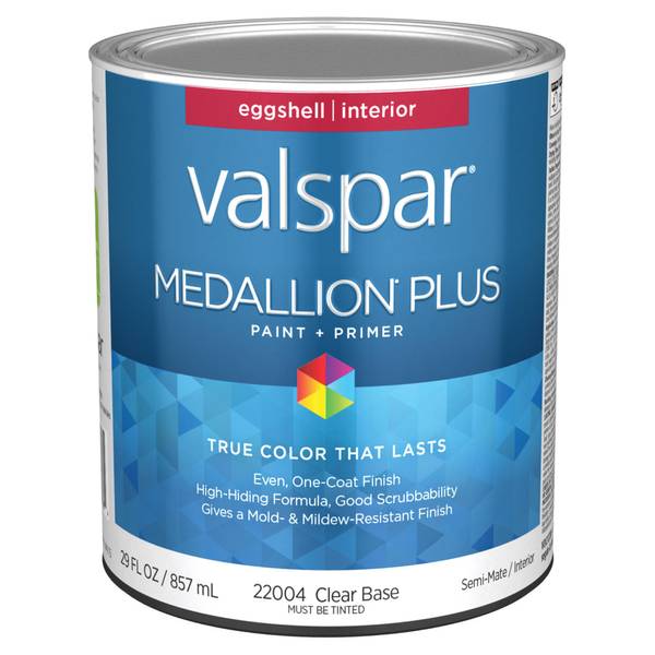 Valspar 1 Quart Clear Eggshell Medallion Plus Interior Paint & Primer ...