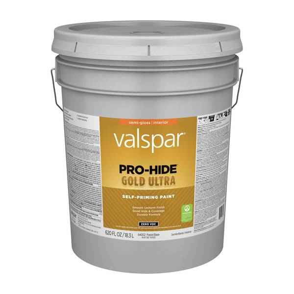 Valspar 5 Gallon Pastel Base Semi-Gloss Pro-Hide Gold Ultra Interior ...