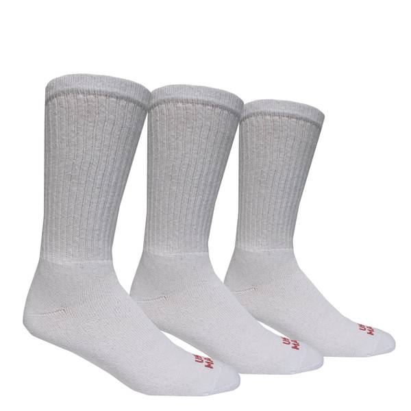 Work N' Sport Men's 3-Pack Work Welt Top Crew Socks, White, XL ...