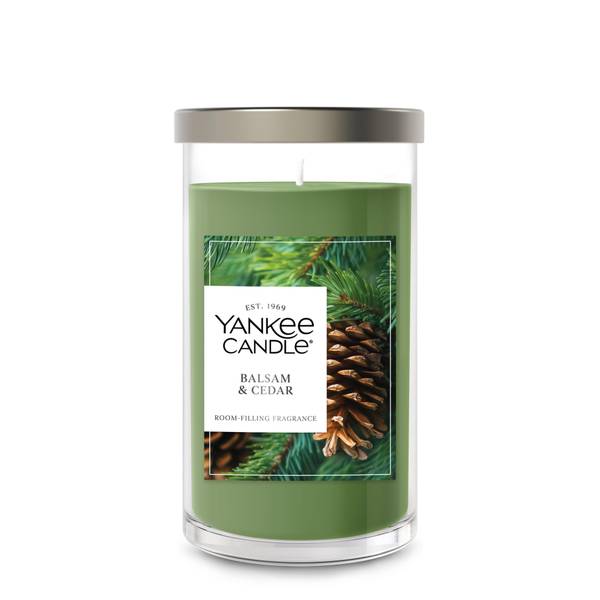 Yankee Candle 14.25 oz Balsam and Cedar Pillar Jar Candle - 1632965 ...