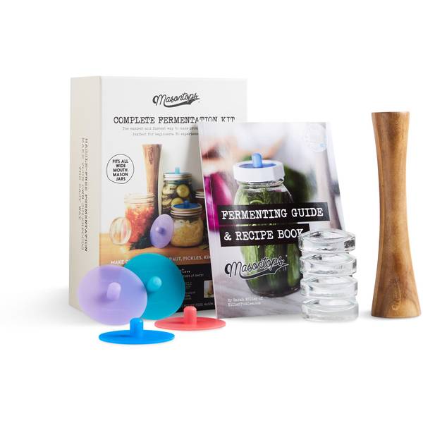 Mason Tops 9-Piece Wide-Mouth Complete Mason Jar Fermentation Kit ...