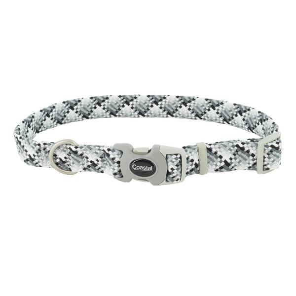 Coastal Pet Adjustable Woven Reflective Dog Collar, Grey Scale, 18-26 ...
