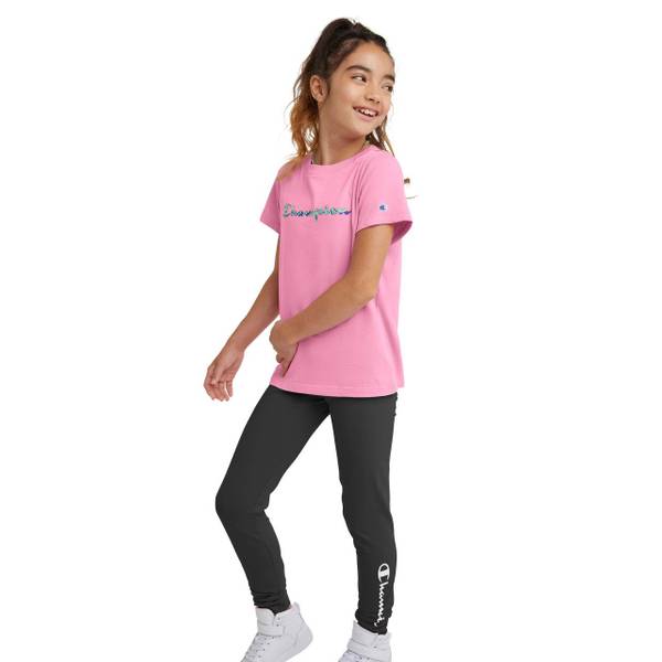 Champion BG Script Logo SS Tee Blk, Spirited Pink, 10/12 - BG4684-Pink ...