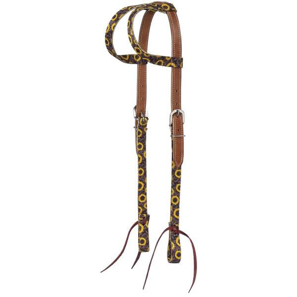 Tough-1 Sunflower Tooled Double Ear Hybrid Headstall - 42-9943-565-0 ...