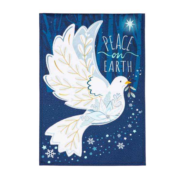 Evergreen Enterprises Peace on Earth Dove Linen Garden Flag - 14L11246 ...