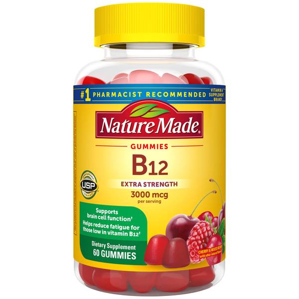 Nature Made 60-Count Extra Strength Vitamin B12 Gummies - 745777 ...