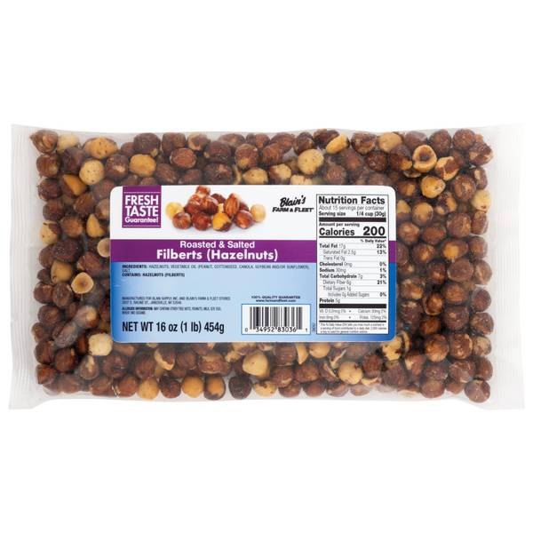 Blain's Farm & Fleet 16 oz Roasted & Salted Filberts (Hazelnuts ...