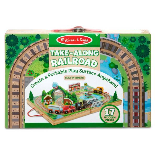 Melissa & Doug 17-Piece Wooden Take-Along Tabletop Railroad - 30140 ...