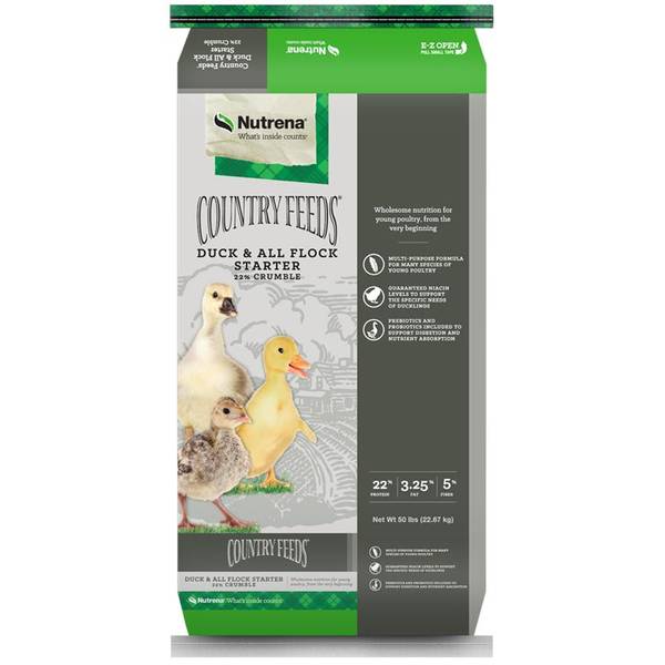 Nutrena Country Feeds Duck and All Flock Starter, 50 lb - 95267 | Blain ...