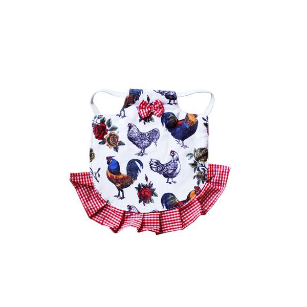 My Favorite Chicken Red Roses and Roosters Hen Couture Hen Saddle Apron ...