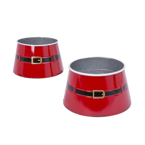 Gerson Set of 2 Nesting Metal Santa Belt Mini Tree Collars - 2488420EC ...