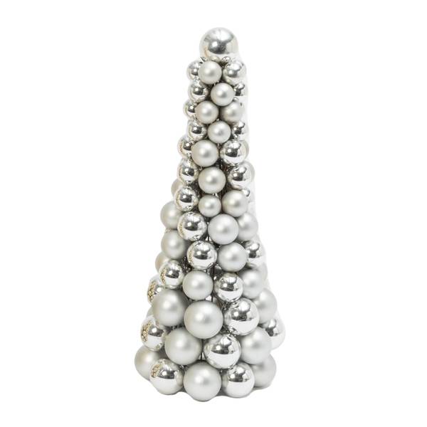 Gerson 18 in. Silver Holiday Ornament Cone Tree - 2602950EC-S | Blain's ...