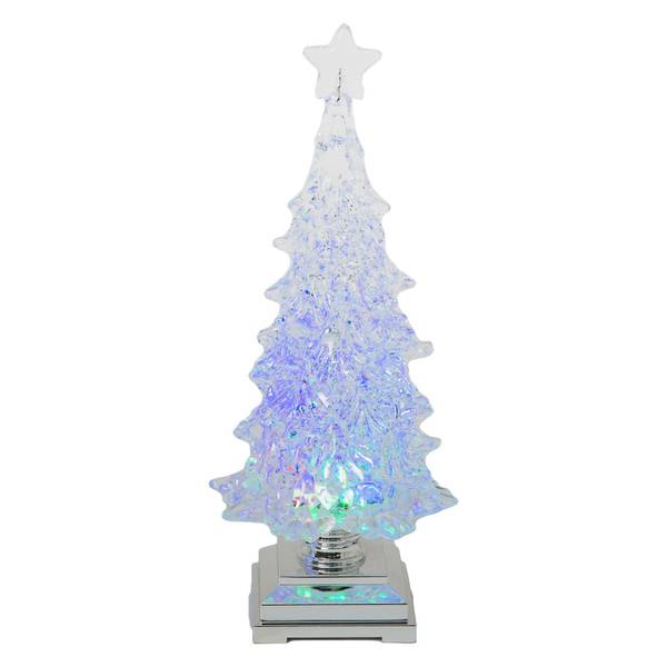 Gerson 12.6 in. Illuminated Christmas Tree Spinning Water Globe ...