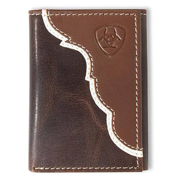 ARIAT Men's Trifold Two-Tone Shield Logo Wallet - A3547808-OS | Blain's ...